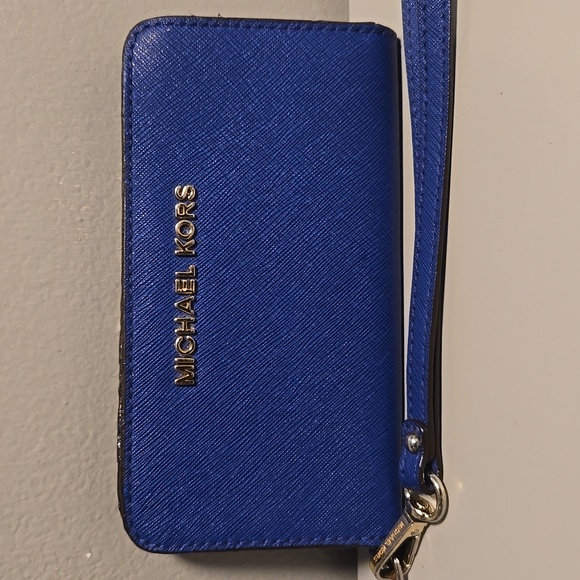 Michael Kors | Bags | Michael Kors Wristlet Blue | Poshmark